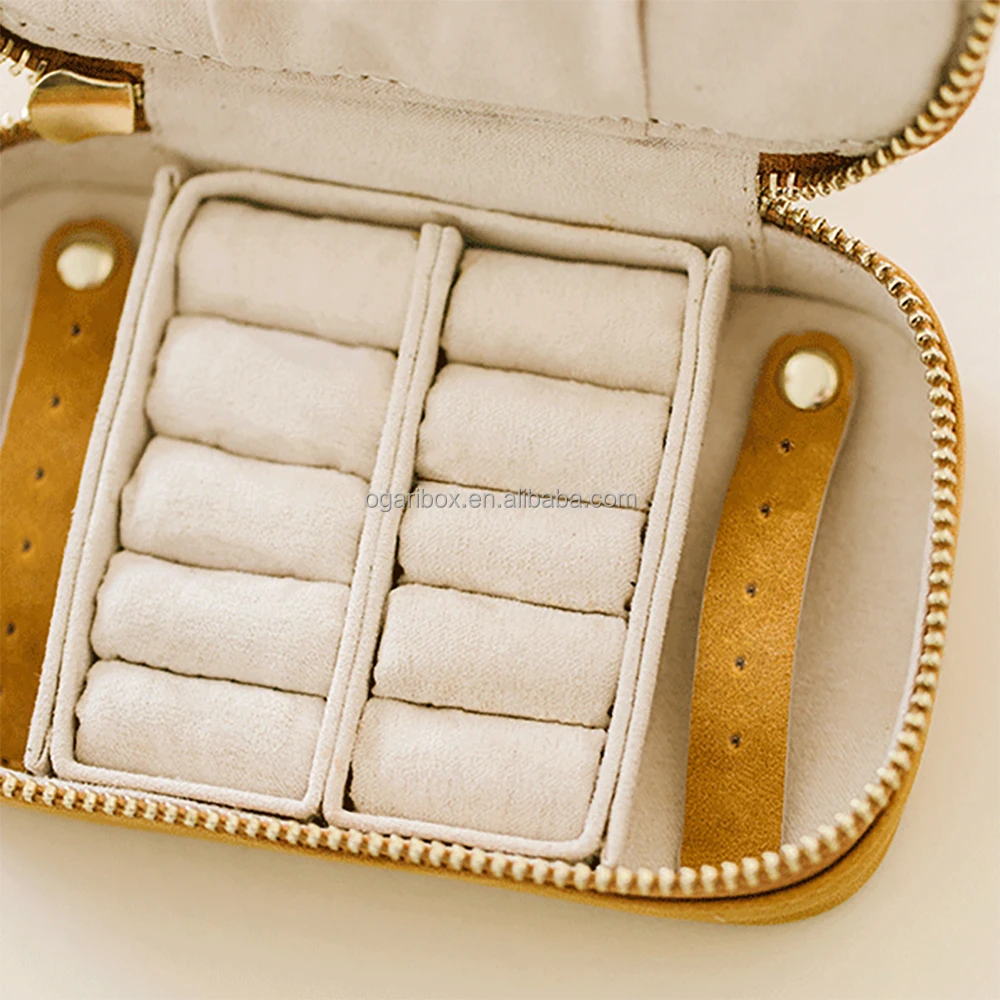 Custom Portable Mini Travel Jewelry Boxes With Zipper Jewelry Storage ...