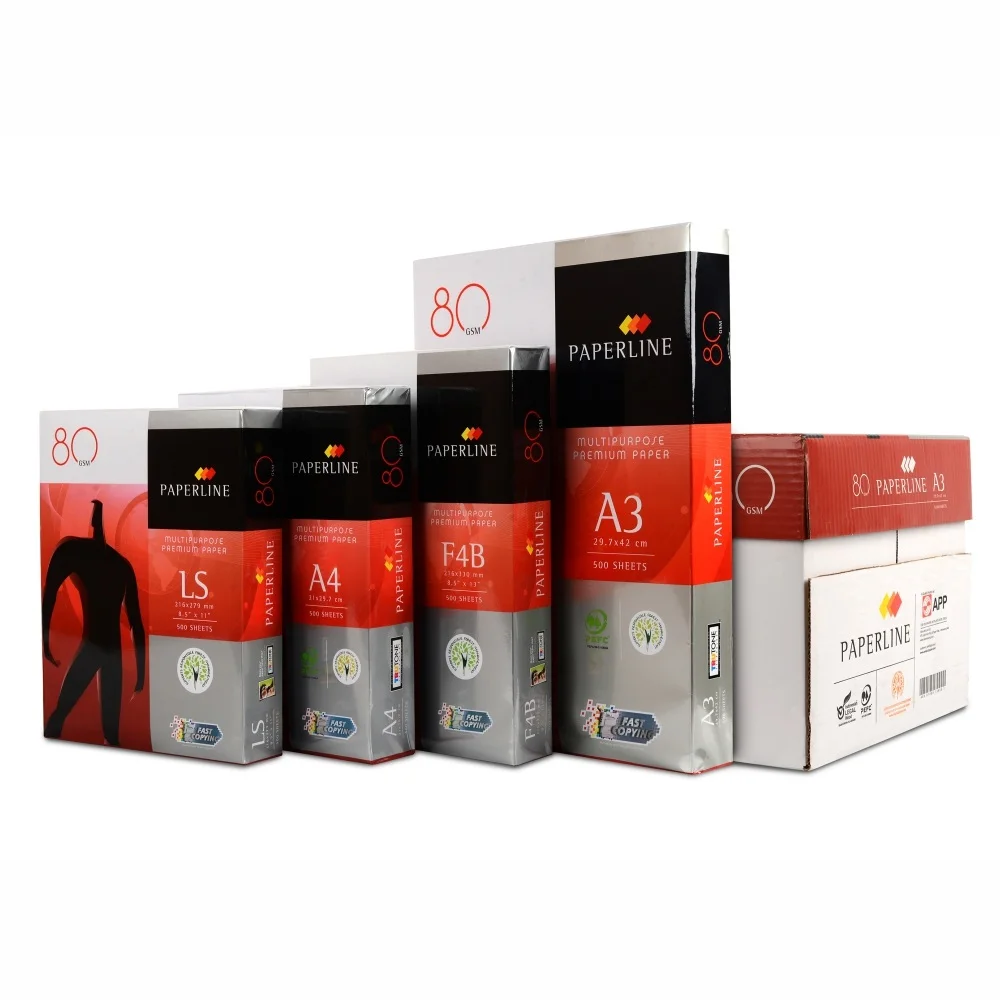 Wholesale Wood Pulp Paperline / Paperbase Gold Printing Paper White A4 Size 500 Sheets 70 75 80 ...