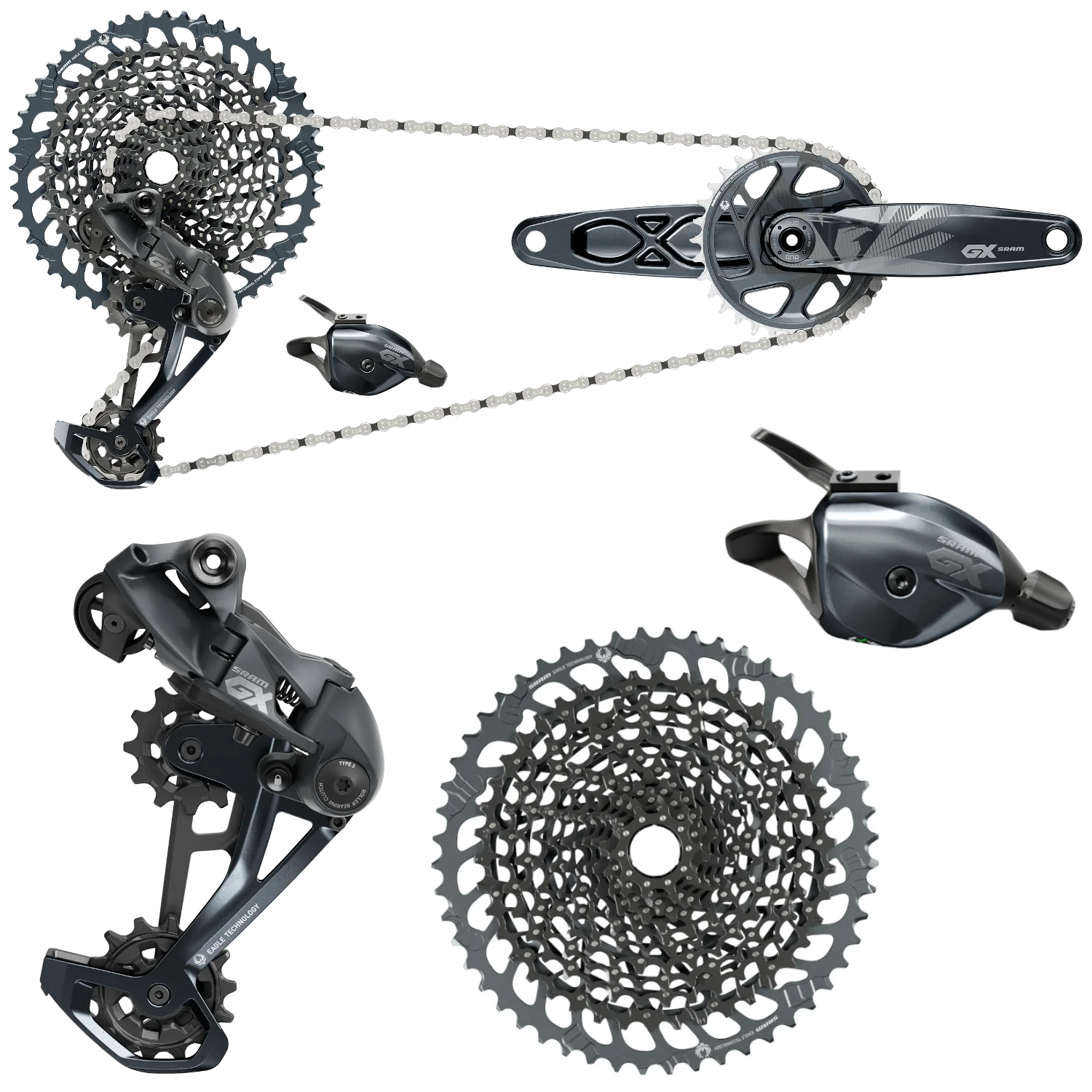 Actual Exht Buy 2 Get 1 Free Brand New Srams Gx Eagle Groupset (lunar ...