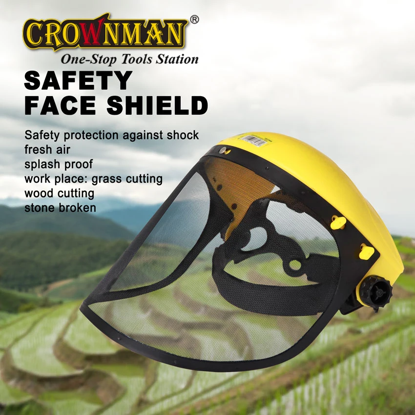 CROWNMAN PPE Professional Safety Face Shield - High-density Black Iron ...