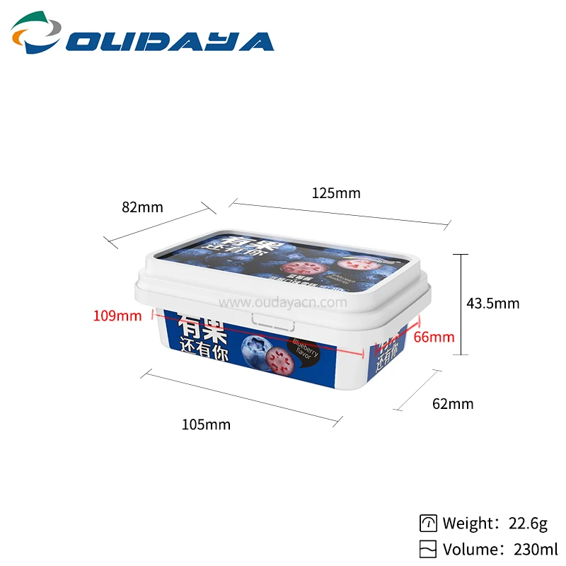 230ml Customization LOGO IML Printing Injection Mold Ice Cream Butter ...