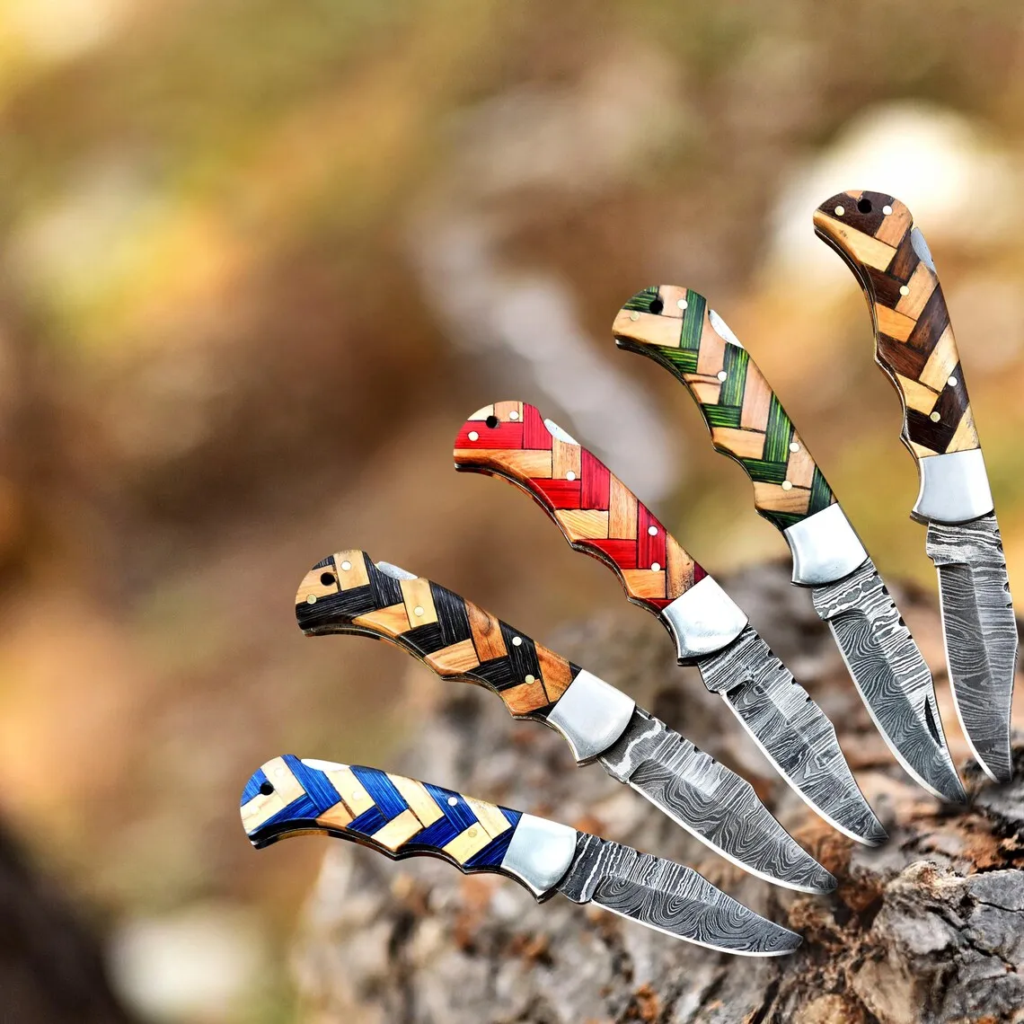 Custom Logo Copper Damascus Steel Folding Pocket Knife High Quality ...