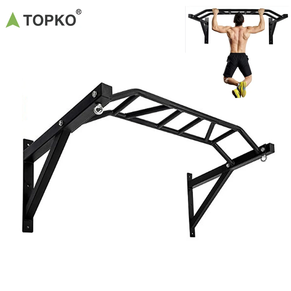 Topko Indoor Multi-functional Pull Up Bar Wall Mounted Exercise Fitness ...
