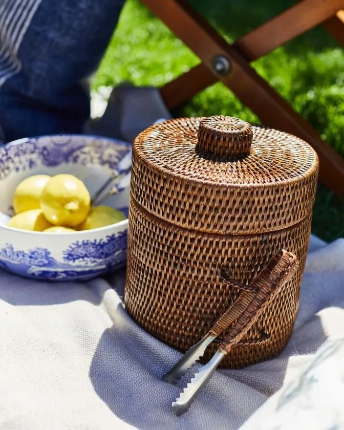 Eco-friendly Rattan Wine Cooler Bucket - Perfect for Parties