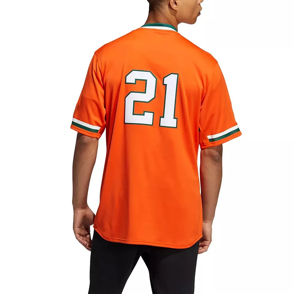 Sports Wear Men's Orange Color Baseball Jersey V-neck Polyester Made ...