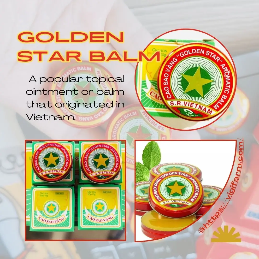 Vietnam Golden Star Balm Relieves Headache And Dizziness Refreshes ...