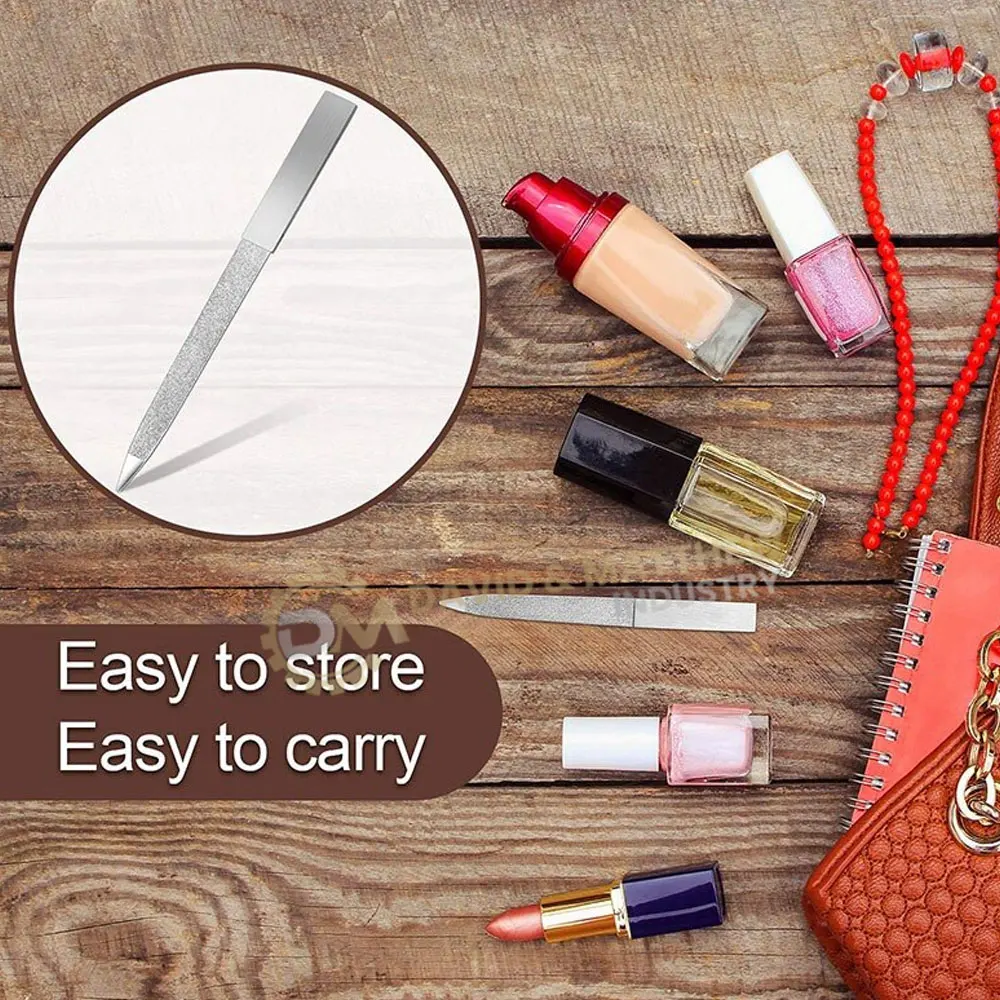 Custom Logo Nail File Stainless Steel Nail Salon Tools Double Sided ...