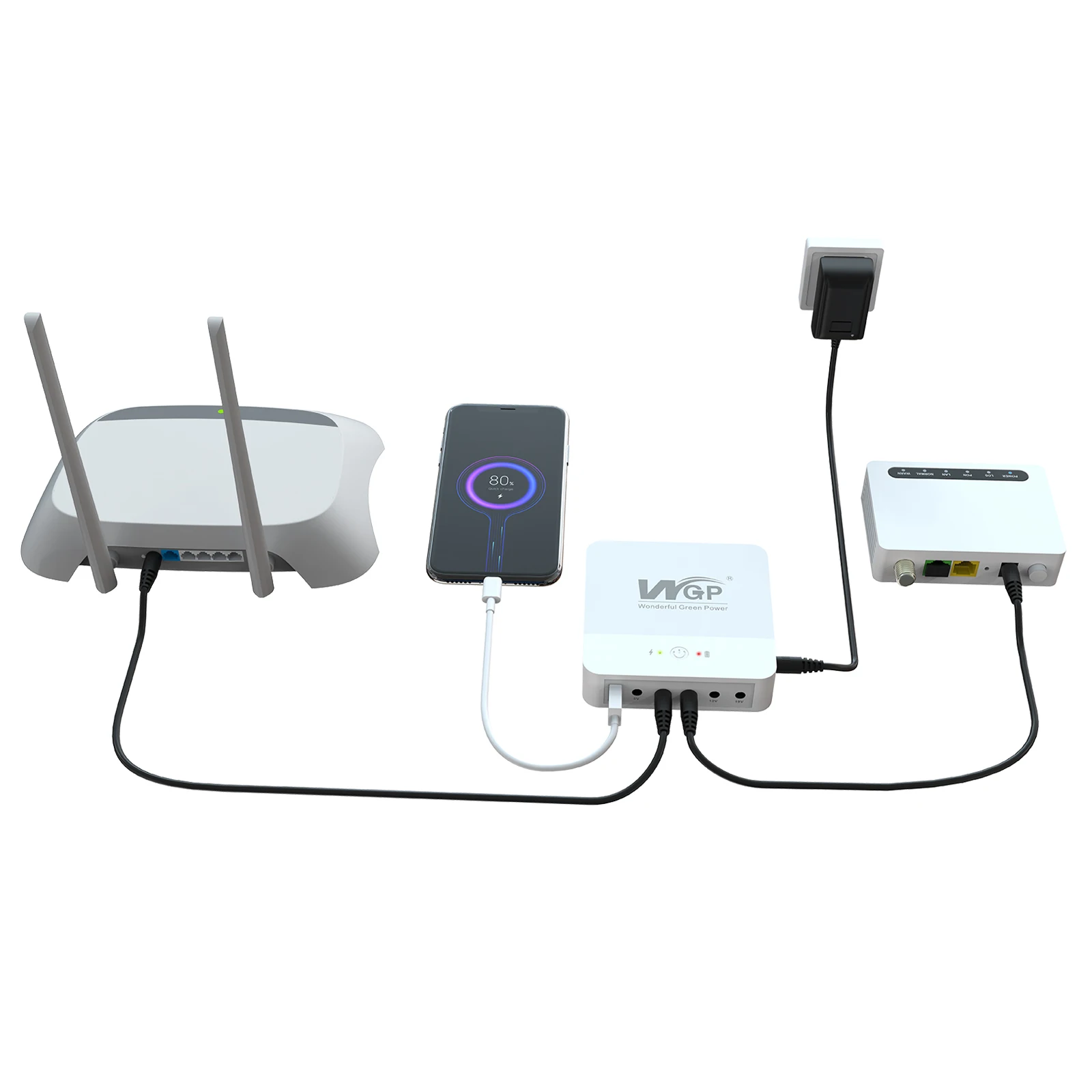 WGP Mini DC Ups Output 5v 9v 12v 19v 12v for Wifi Router Modem CCTV ...