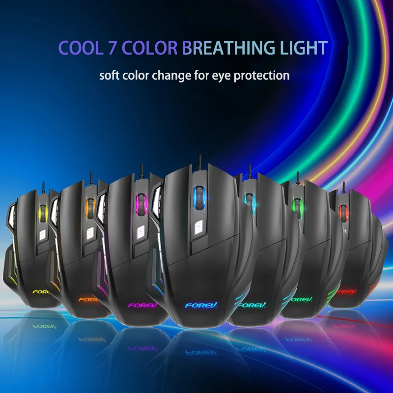 Fvx7 Wired 7-key Cool Glowing Gaming Mouse,Ergonomics Internet Cafe ...