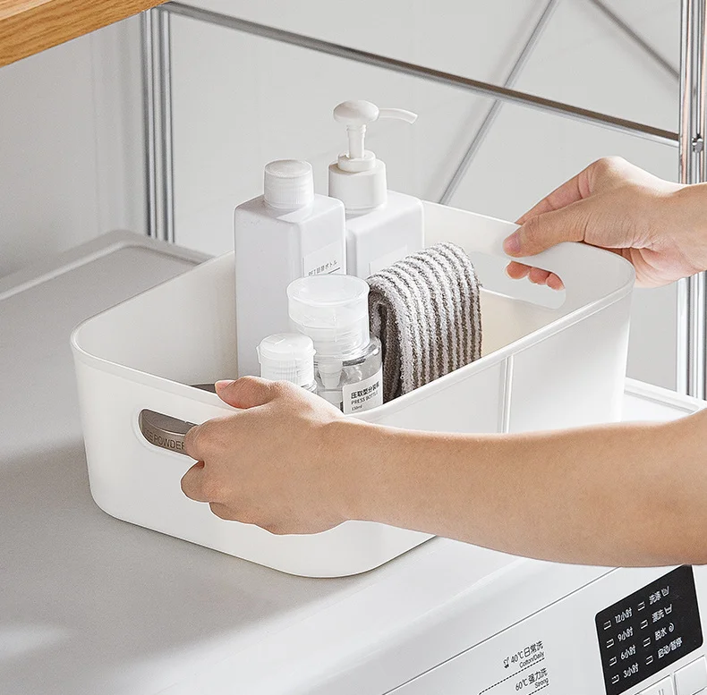 Simple Plastic Desktop Storage Basket Multi-purpose Home Organizer For ...