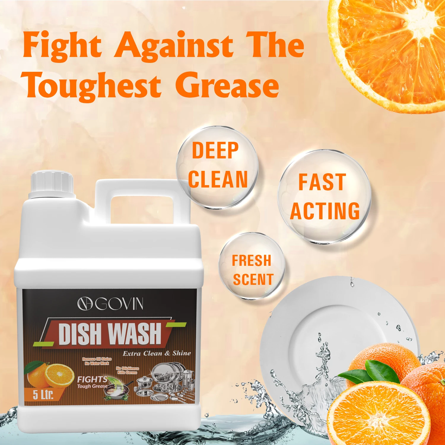 Detergent Dish Washing Liquid Soap Orange Dish Wash Liquid For Deep ...