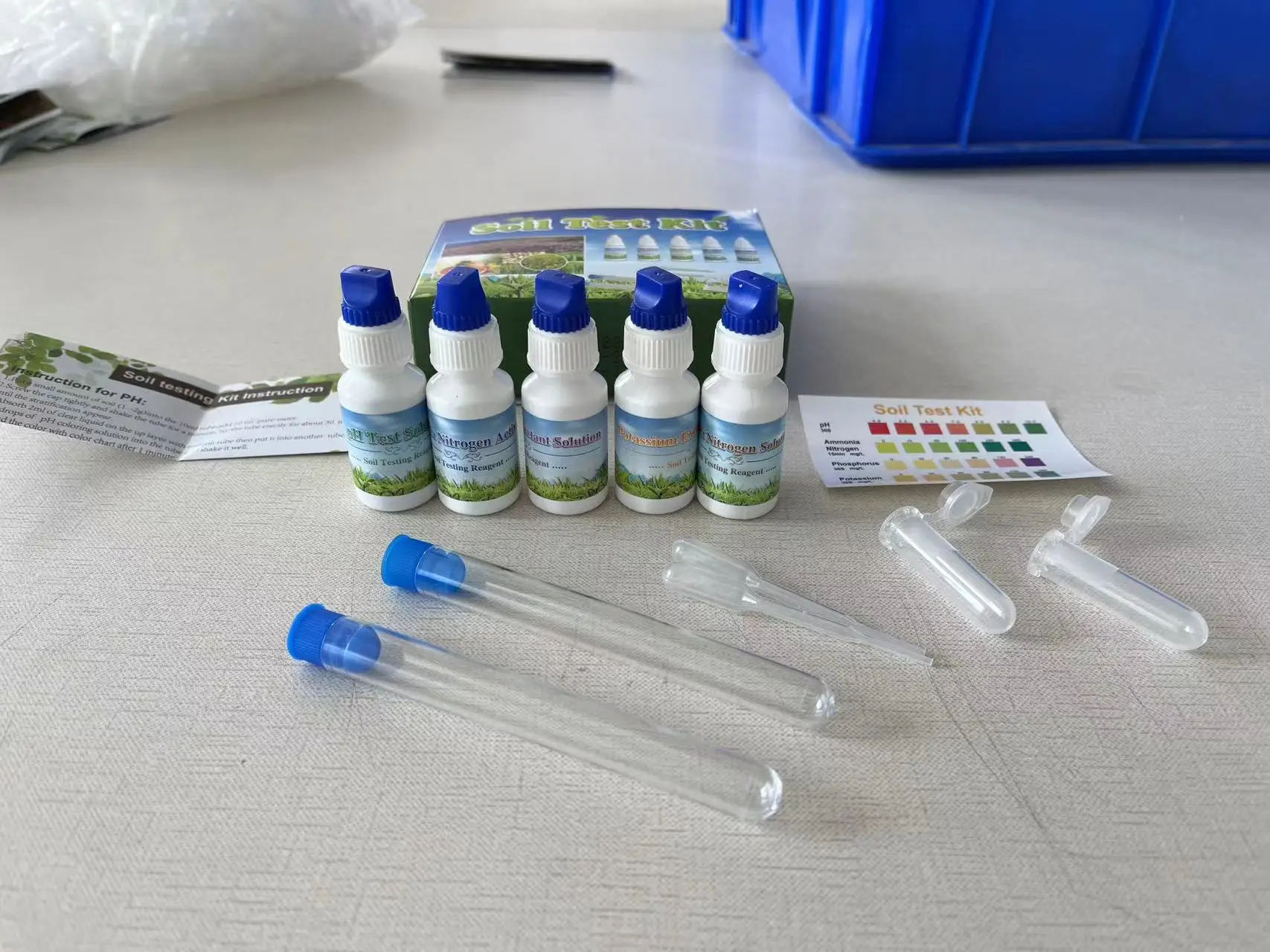 4in1 Soil Water Reagent Test Kit for pH NPK Nitrogen, Phosphorous and ...