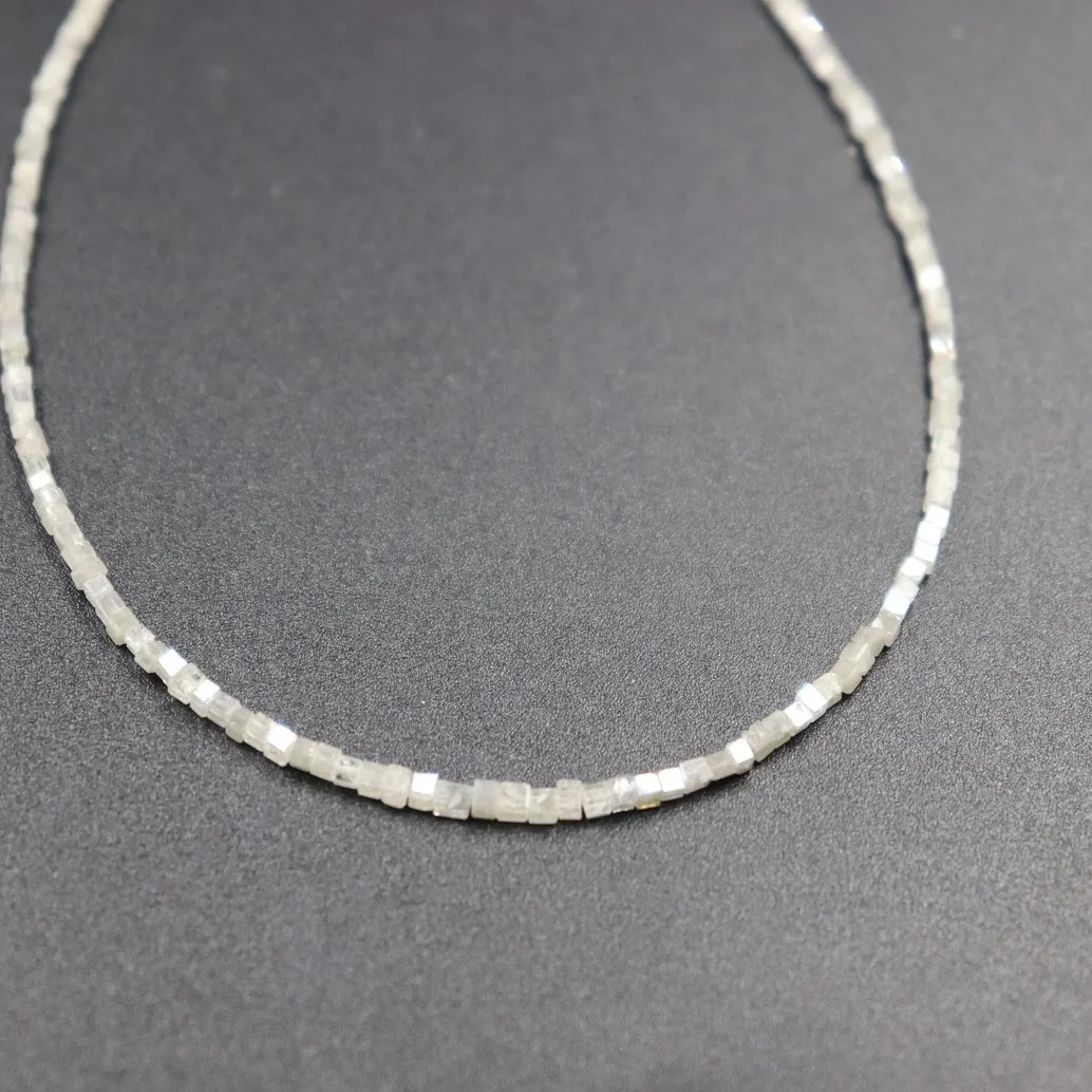 White Diamond Box Shaped Strands For Jewelry Making Faceted Beads ...