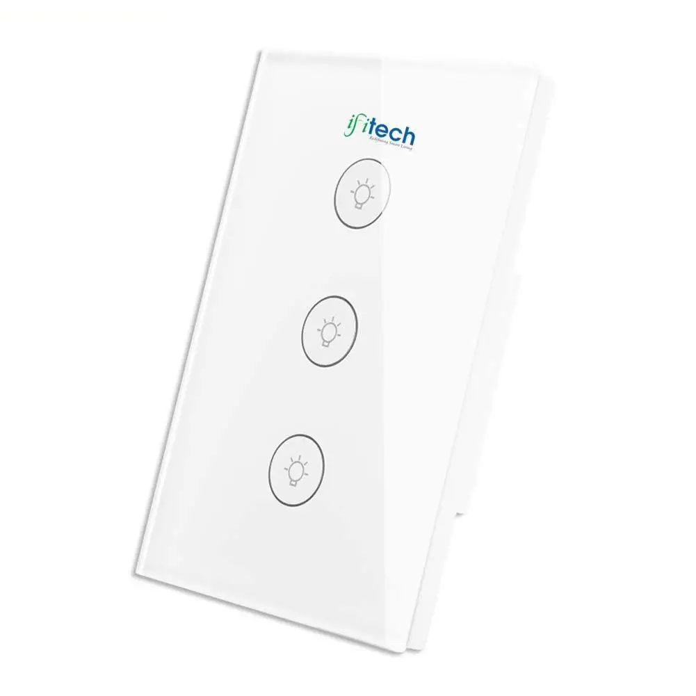 Ifitech Smart Live Automation Touch Switch 3 Gang Wall Switch,Tempered ...