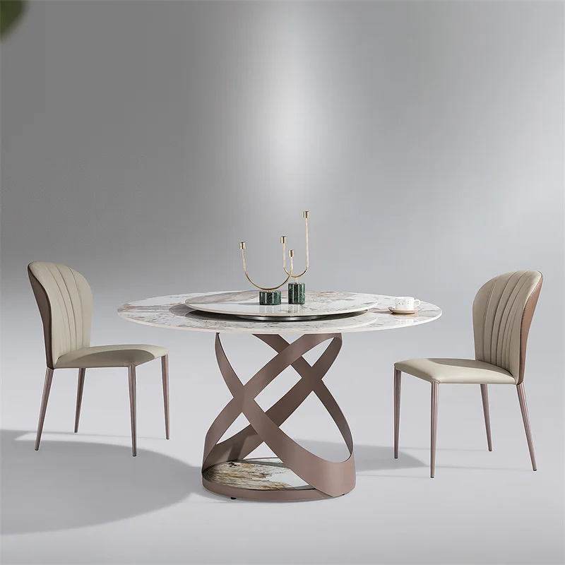 Stainless Steel Pedestal Base Sintered Marble Stone Slate Tabletop ...