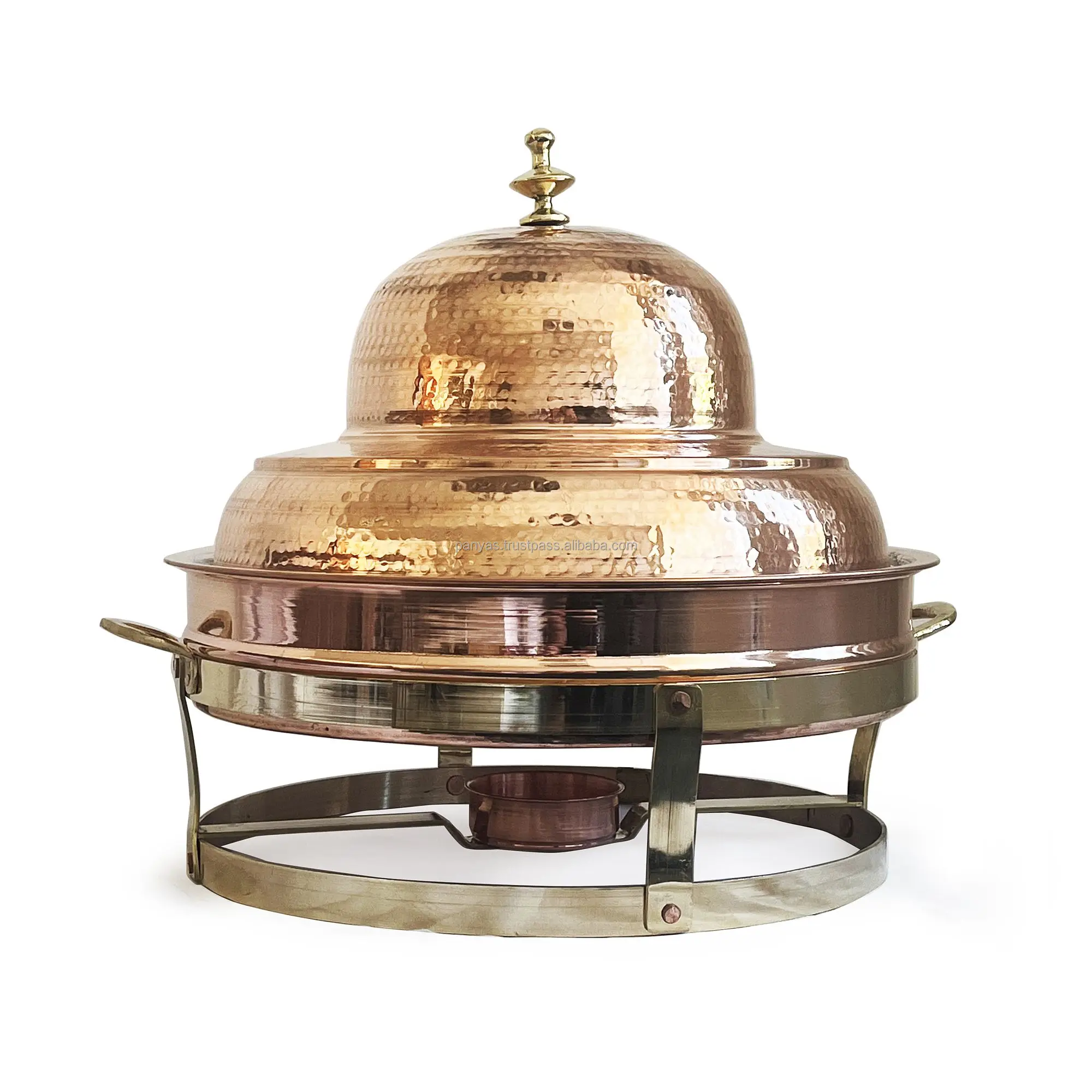 High Quality Hand Hammered Copper Serving Plate with Spherical Lid and ...