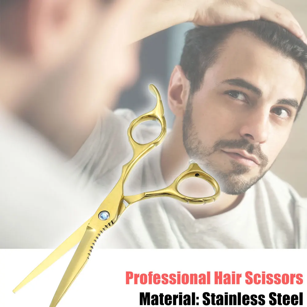 Hand Made Straight Fancy Barber Scissor Customized Logo Design Gold ...