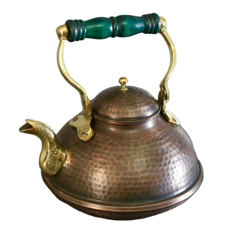 Wholesale custom black copper tea kettle wood brass handle teapot for ...