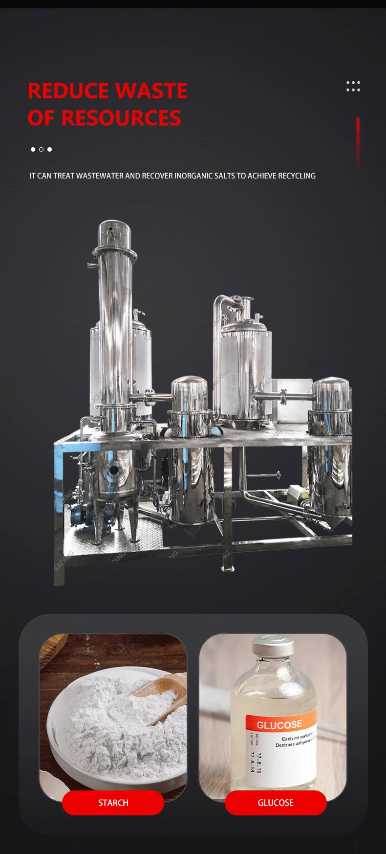 Inorganic Salt Wastewater Evaporator Extraction Vacuum Rotary ...