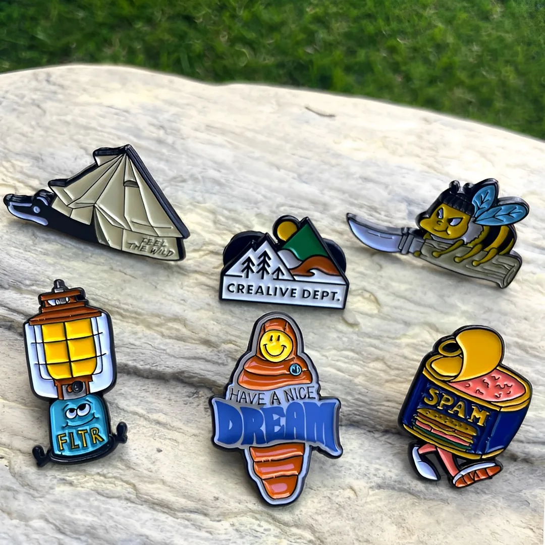 Custom Serious of Camping Metal Soft Enamel Pin| Alibaba.com