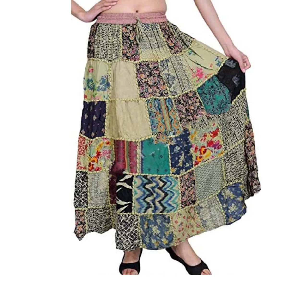 Wholesale Lot Indian Ladies Vintage Beautiful Women Patch Work Skirt Cotton Dori Skirts Multi ...