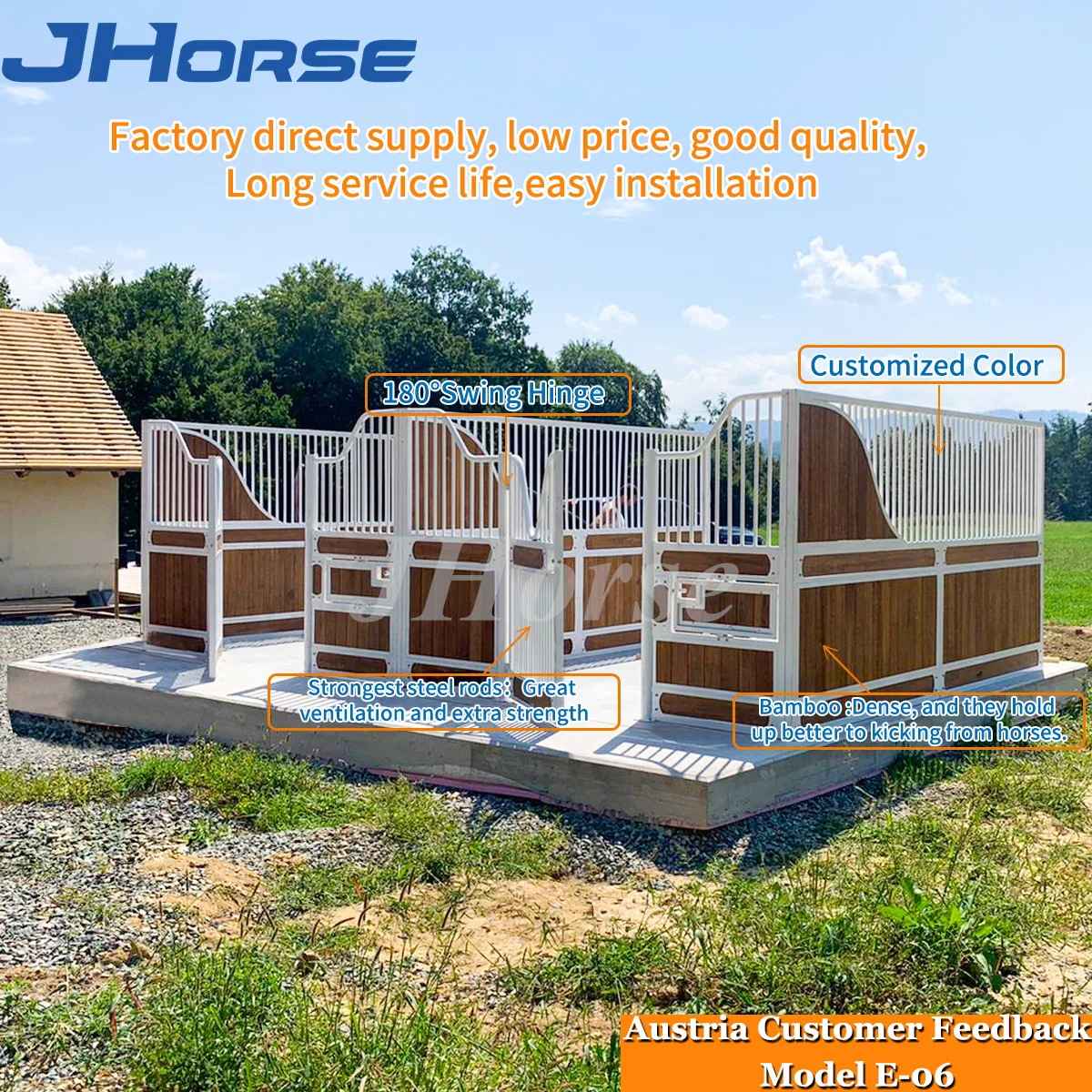 12ftx12ft Bamboo Wooden Victorian Hardwood Prefabricated Horse Stall ...