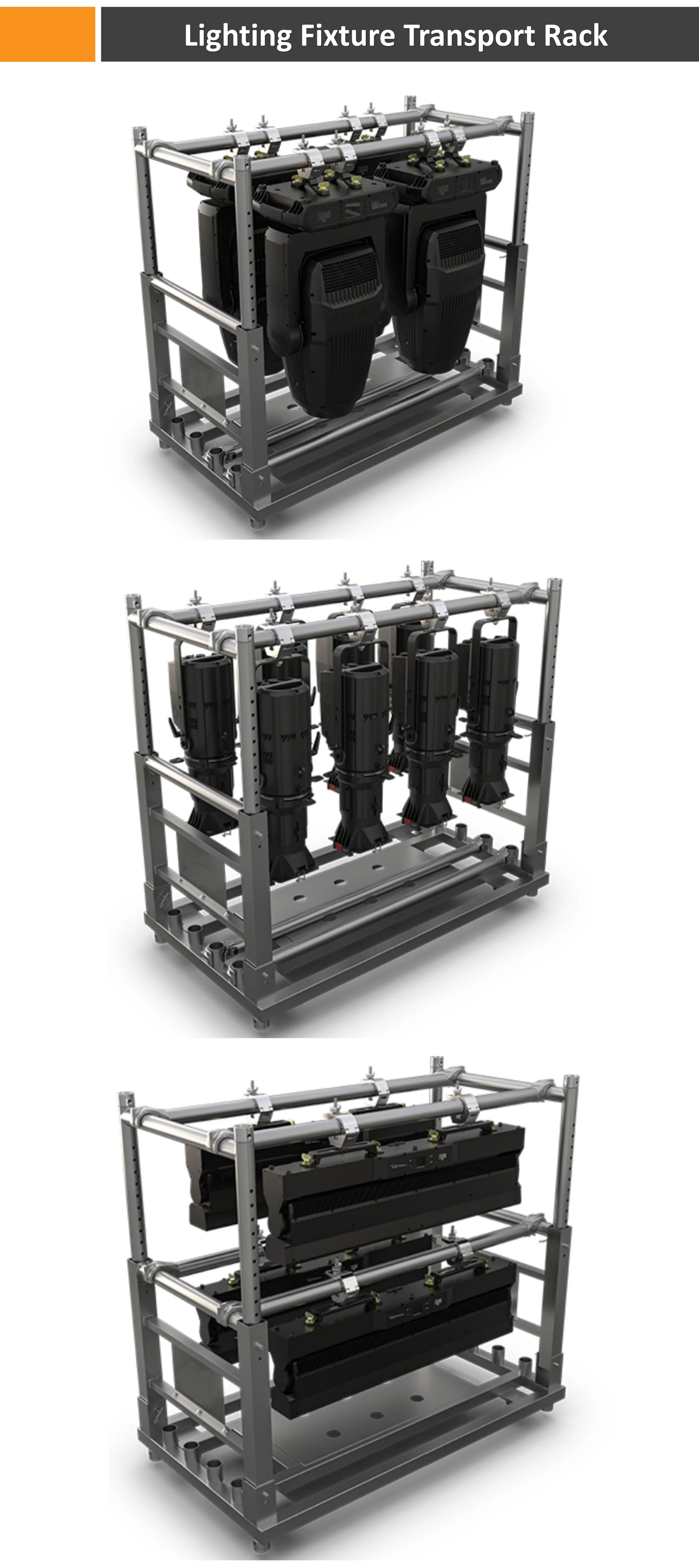 Aluminum Lighting Fixture Transport Rack Removable Adjustable Moving ...