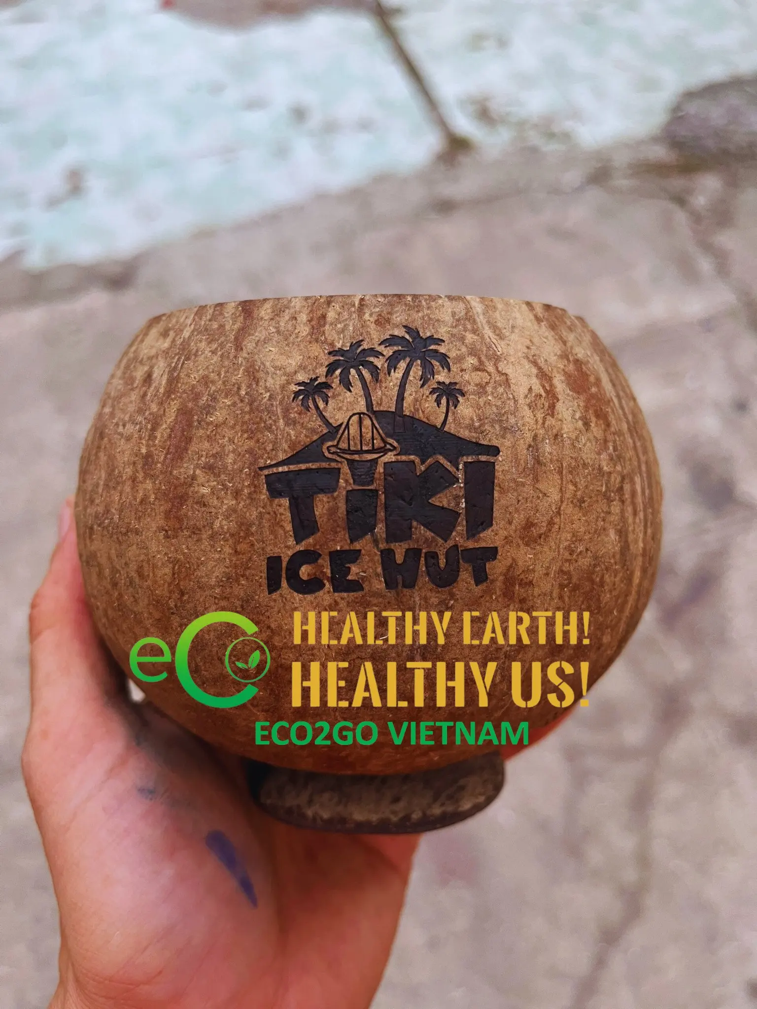 Reusable Natural Coconut Shell Cup / Organic Coconut Coffee Cup With ...