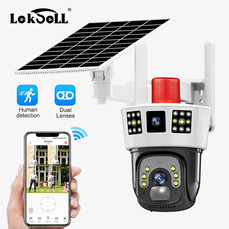 V380 Pro Outdoor Security Dual Lens 4g Sim Card Solar Camera Three ...