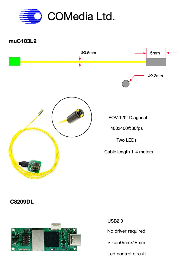 2.2mm Diameter Ov6946 160 Kpixel Sensor Medical Endoscope Camera Module ...