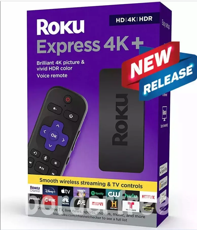 4k+ Roku Streaming Device 4k/hdr/ Vision With Roku Voice Remote Pro ...