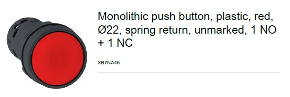 Schneider Harmony XB7 Monolithic Push Button - IP65 Rated