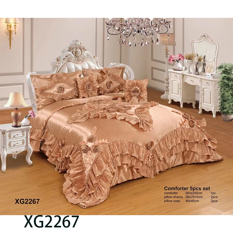 World Class Super Soft Handmade Flowers King Size Bed 100% Polyester ...
