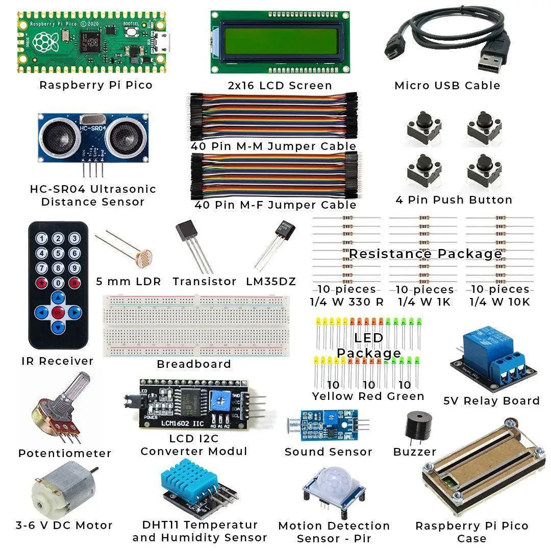 Raspberry Pi Pico Super Starter Kit Low Power Consumption And High Performance Micro Controller ...