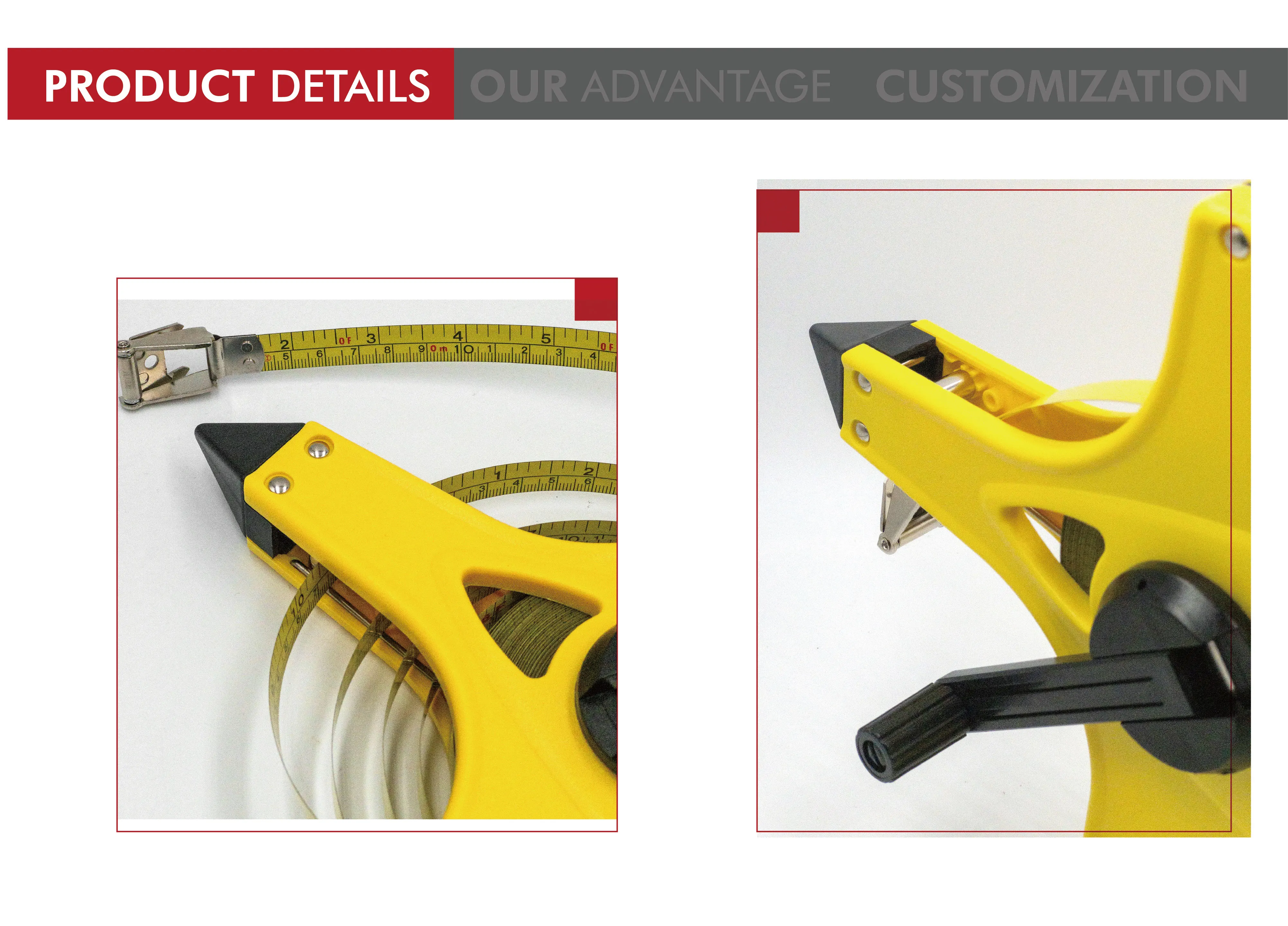 Taiwan Factory Steel Fiberglass Tape Measure for Construction Metric ...