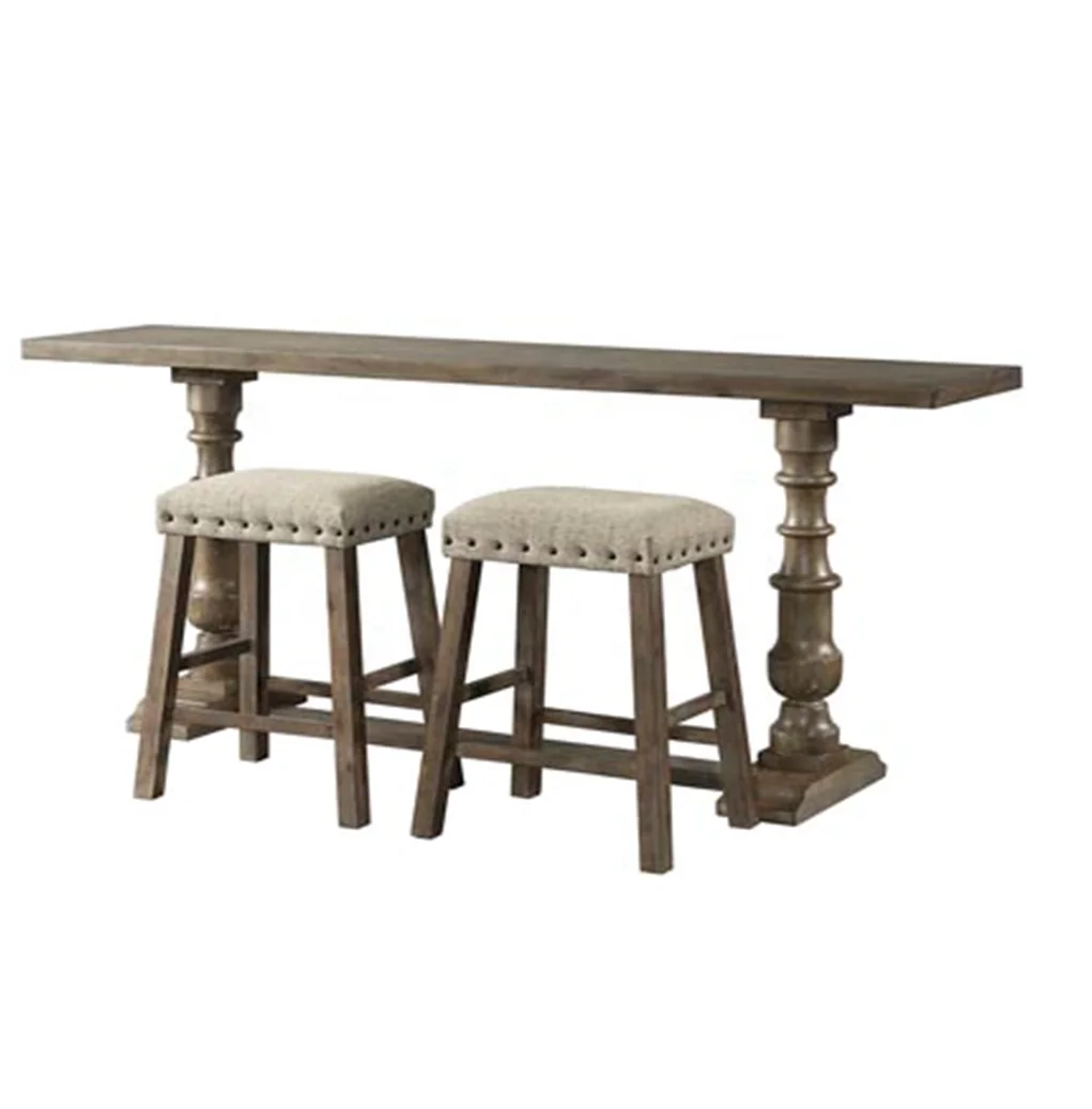 Luna Counter Table Solid Wooden Farmhouse Restaurant Dining Room ...