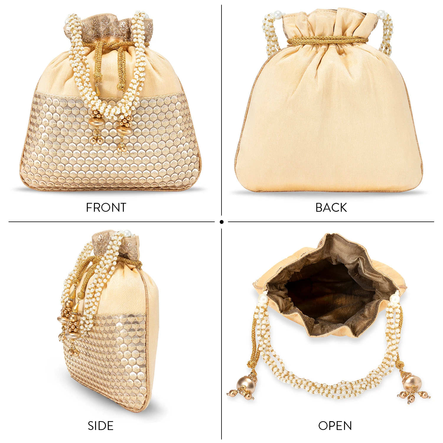 Potli Bag Aheli Indian - Ethnic Bride Clutch Purse With Drawstring For ...