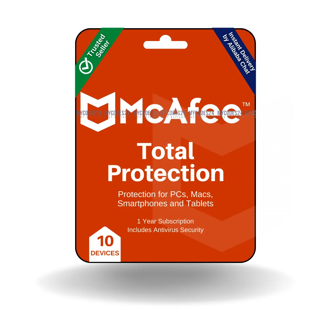 Mcafe-10 Dispositivos De Protección Total,1 Año De Clave Global ...