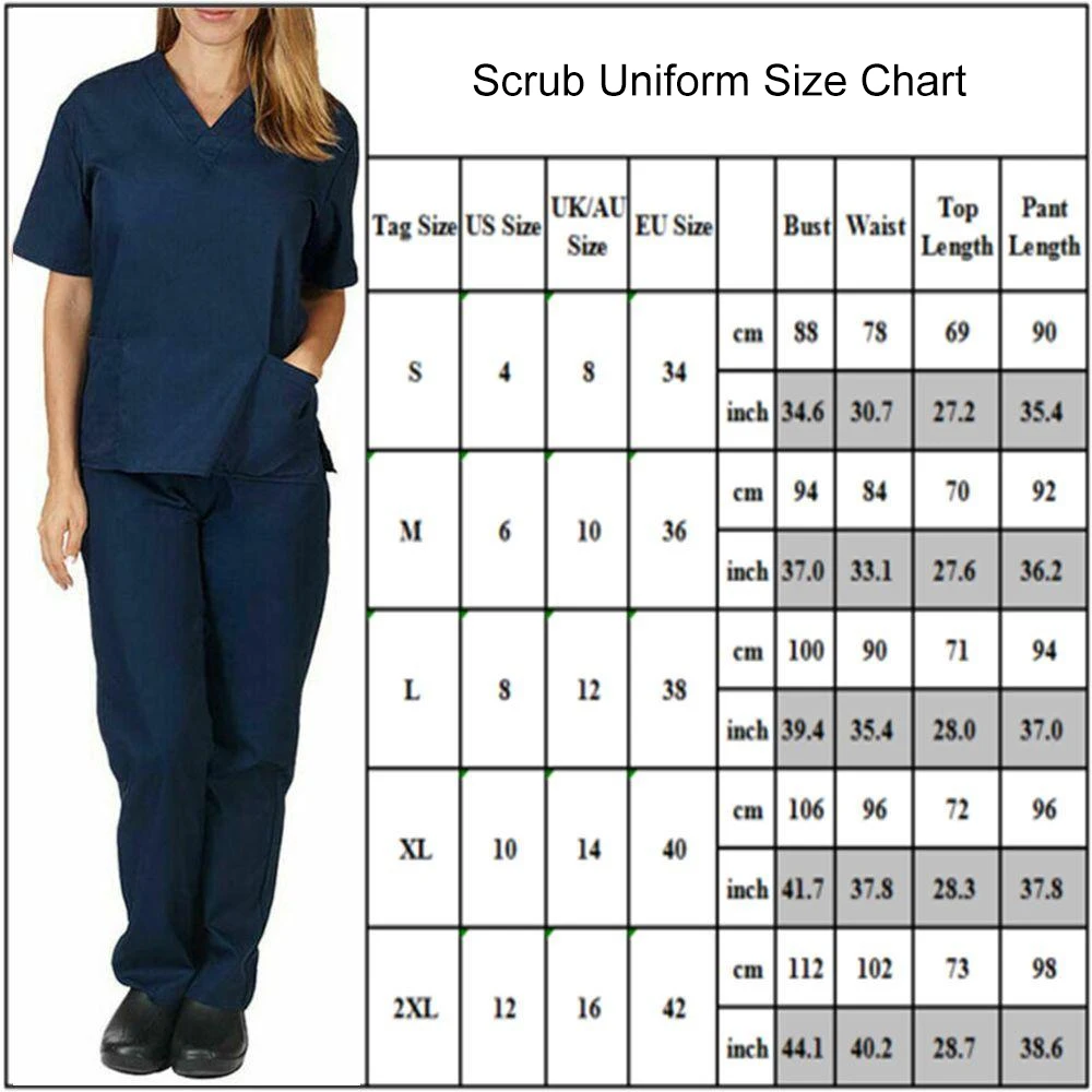 Hospital Uniforms Medical Nursing Scrubs Uniform Short Sleeve ...