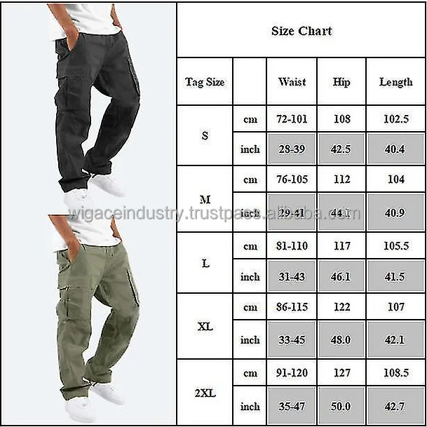 Mens Cargo Trousers 100% Cotton Work Trousers Tactical Combat Outdoor ...