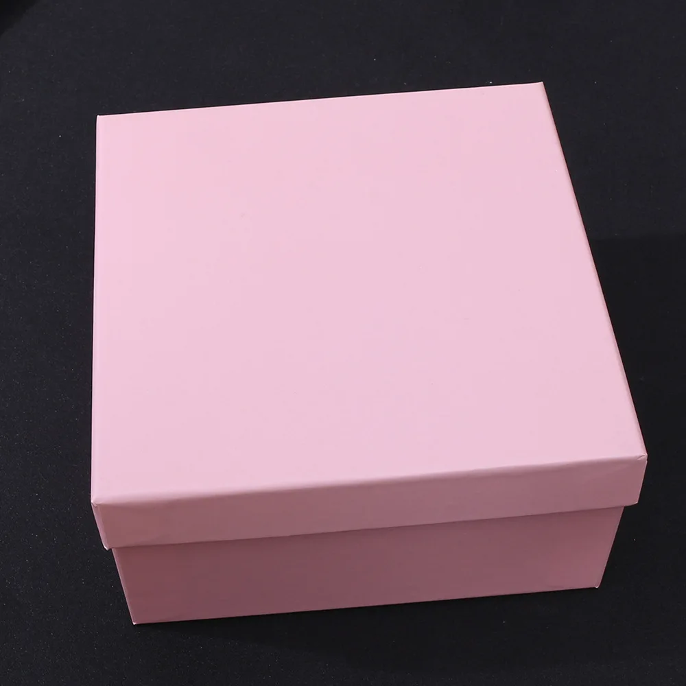 Pink Lid And Bottom Paper Boxes With Personalized Ribbon Decorative ...