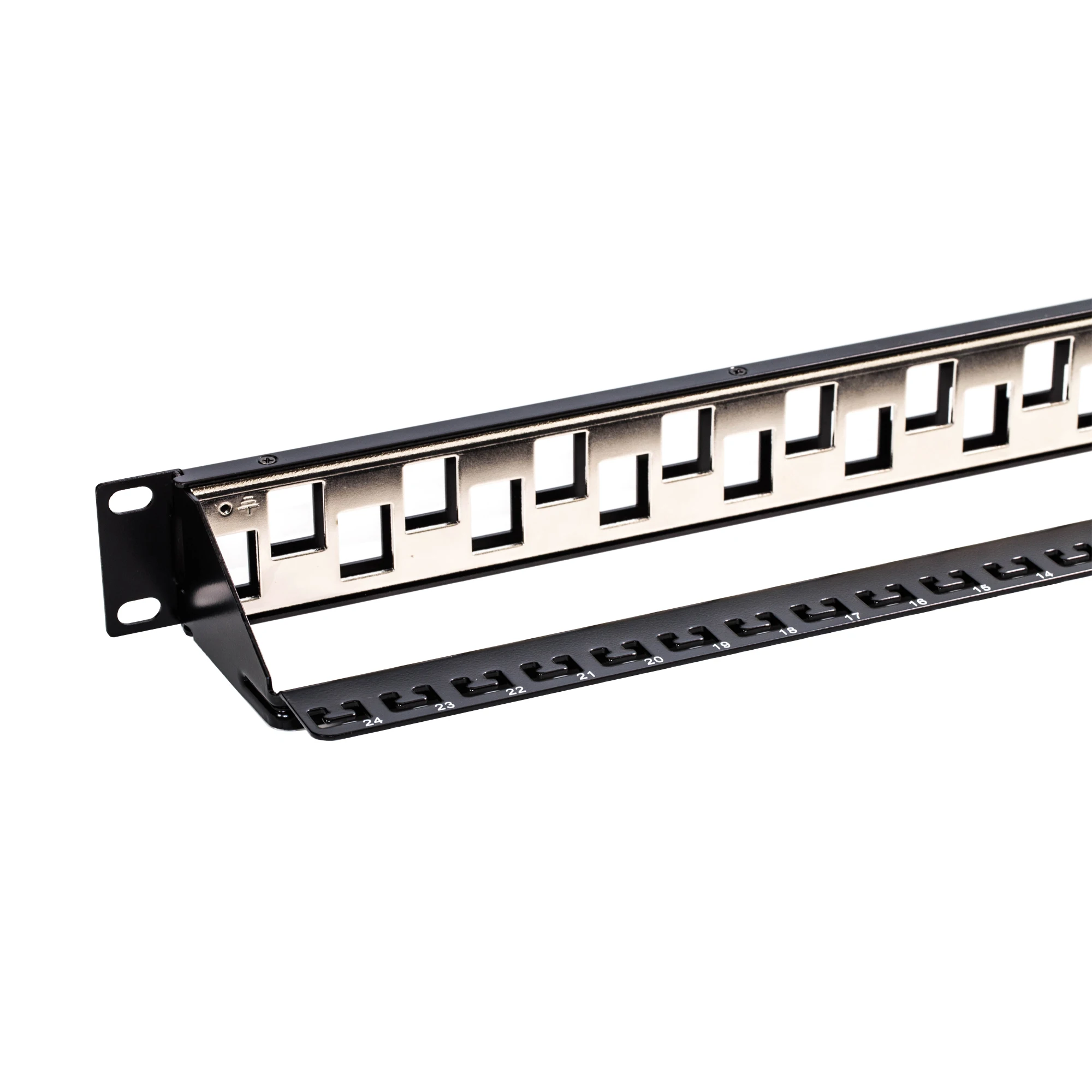 1u 19'' Rj45 24-port Stp Shielded Blank Keystone Patch Panel - Buy 1u ...