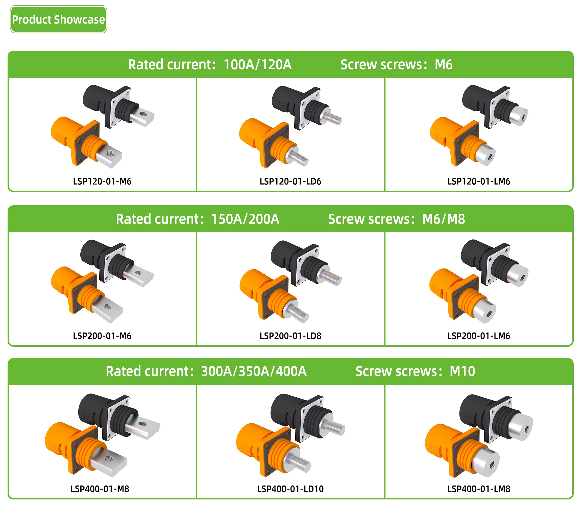 High Current 400A DC Bolt Connector Nickel Plated Brass Copper Screw ...