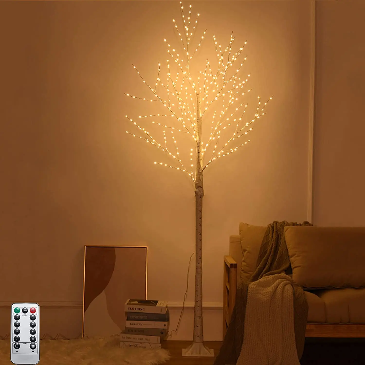 Birch Tree Light with Remote Control 8 Flashing Mode USB Powered LED ...