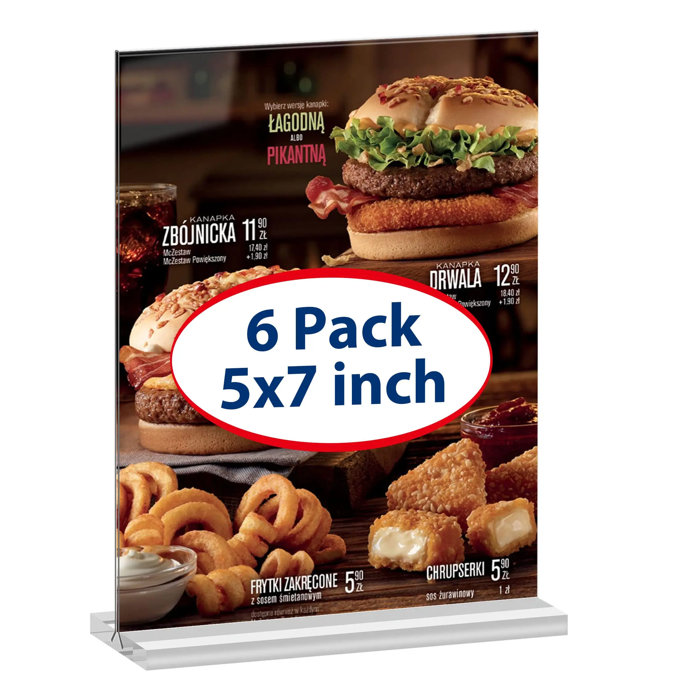 8.5x11inch Acrylic Sign Holder Vertical T-shape Double-sided Desktop ...