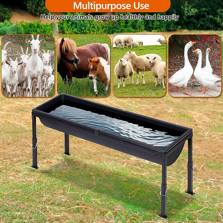 JH-Mech 39" Long Livestock Feeding Trough With Adjustable Stand Easy To ...