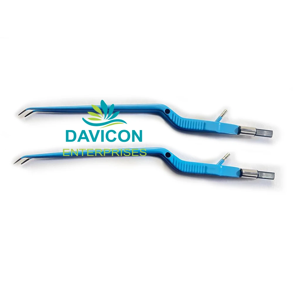 Electrosurgical Bayonet Forceps Angled Down With Suction 24cm Davicon ...
