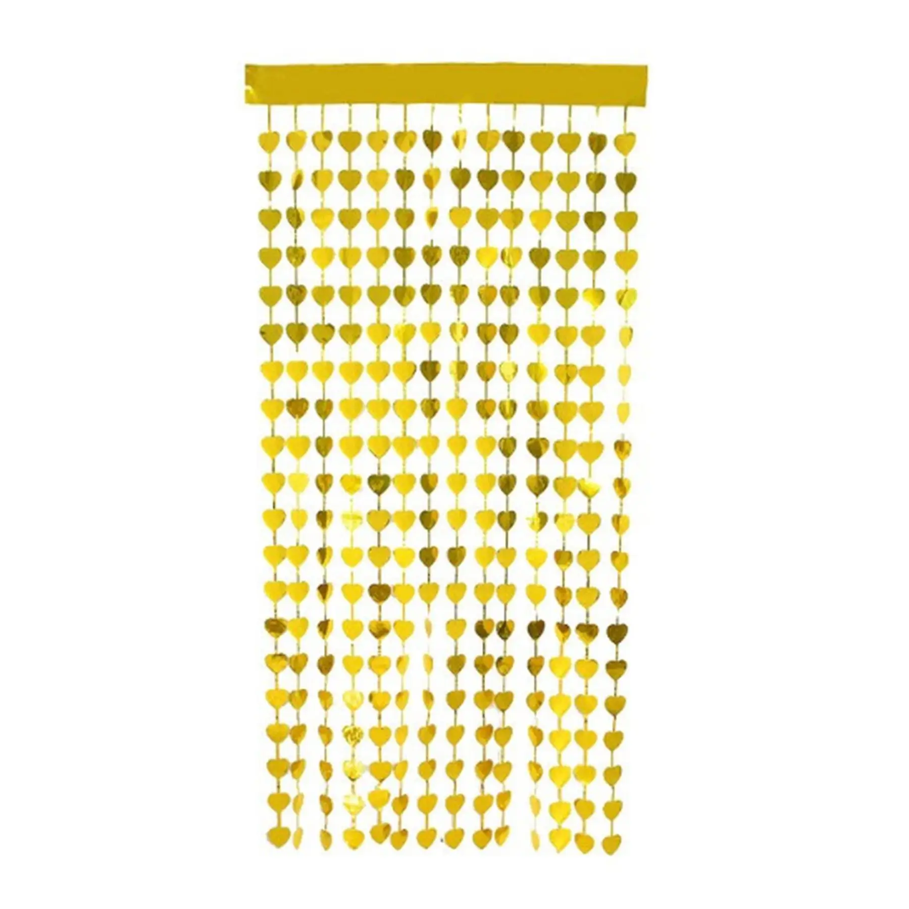 Gold Color Heart Shaped Metalized Fringed Background Curtain Decoration ...