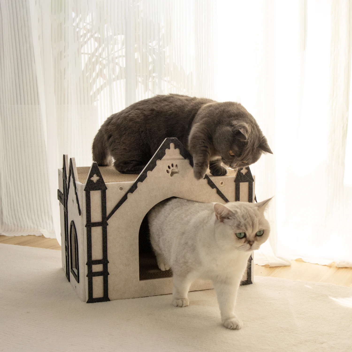 Factory New Design Cathedral Cat Scratching House Corrugated Paper Cat ...