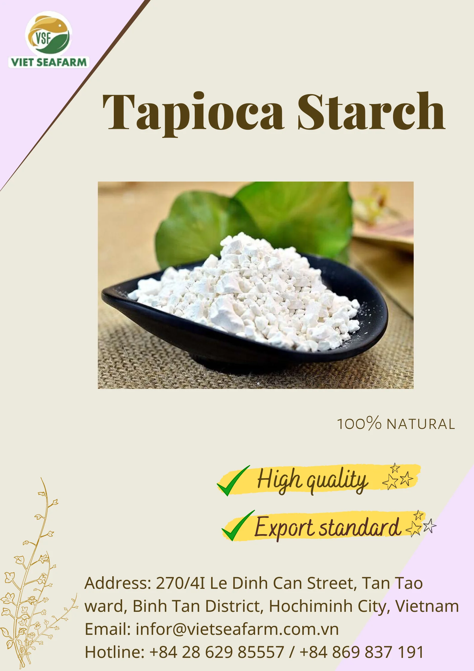 Tapioca Starch Agriculture Product 100% Natural With Best Quality Best ...